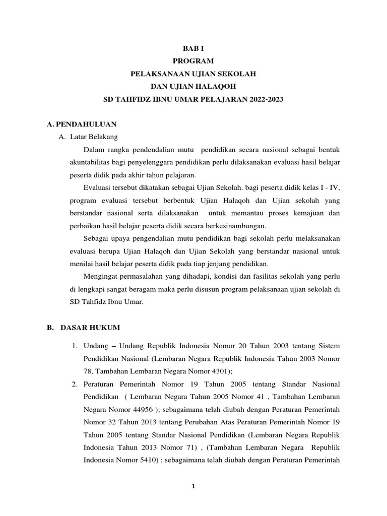 Proposal Uts Semester 1 SDT Ibnu Umar | PDF
