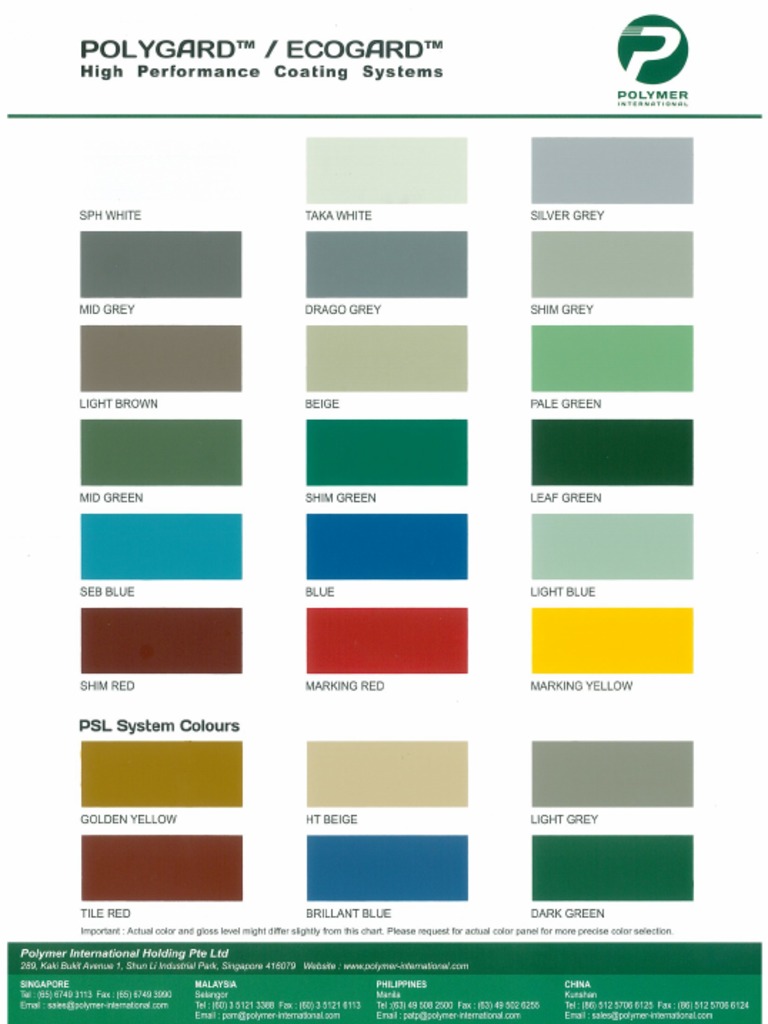Polymer Colour Chart Pdf