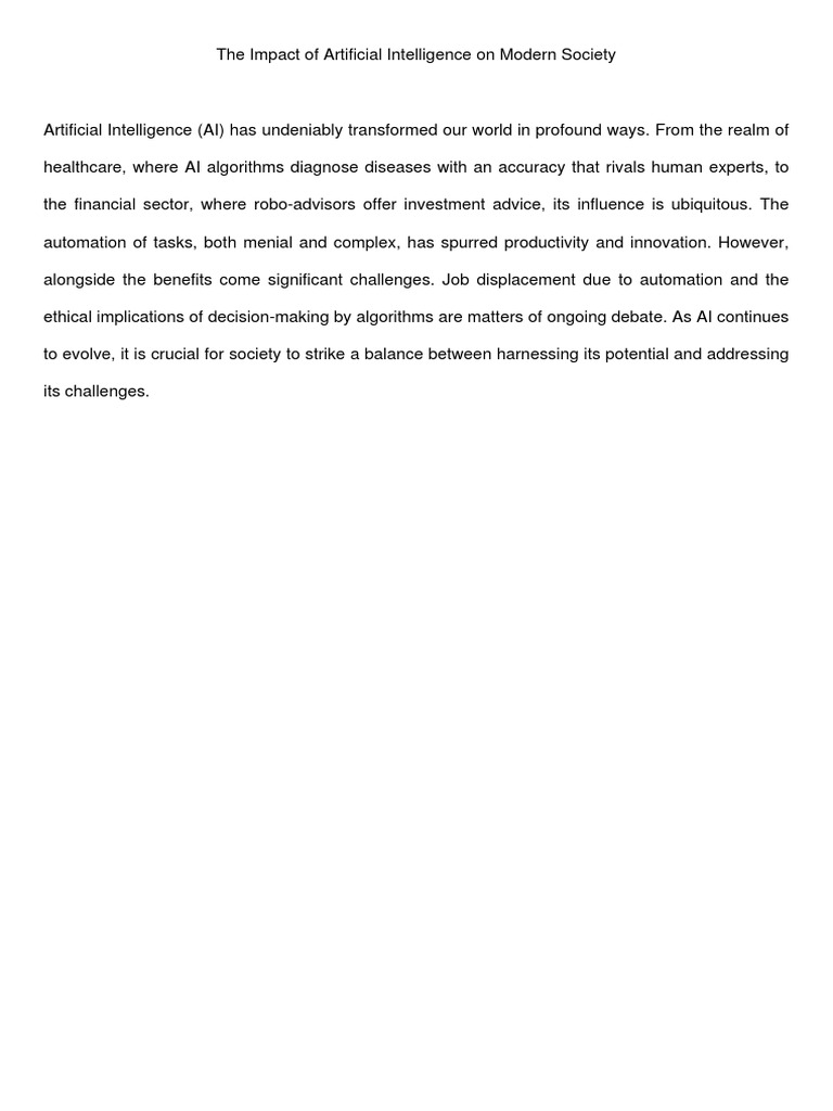 AI's Transformative Impact on Society | PDF | Politics