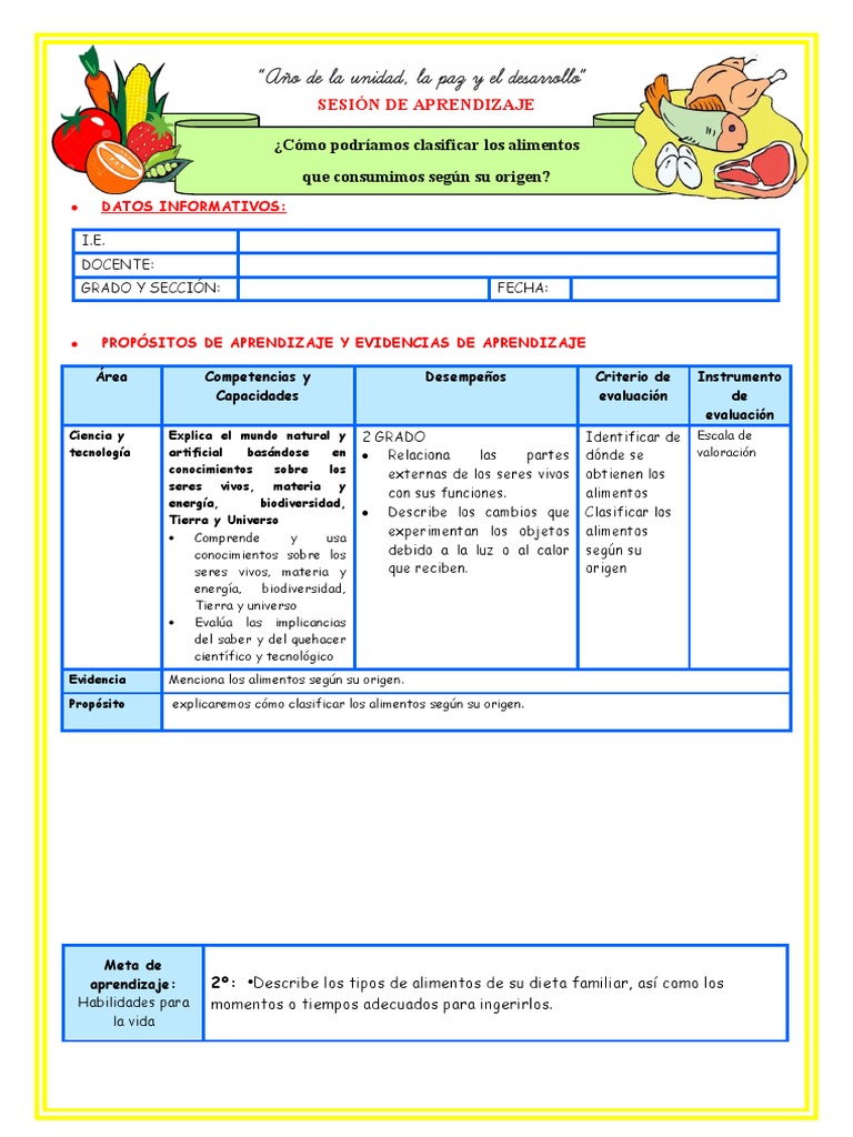 2º E8 S2 Sesion D3 CT Como Podriamos Clasificar Los Alimentos Segun Su Origen | PDF | Alimentos ...