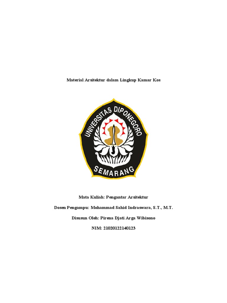 Material Arsitektur Dalam Lingkup Kamar Kos | PDF | Griya & Taman