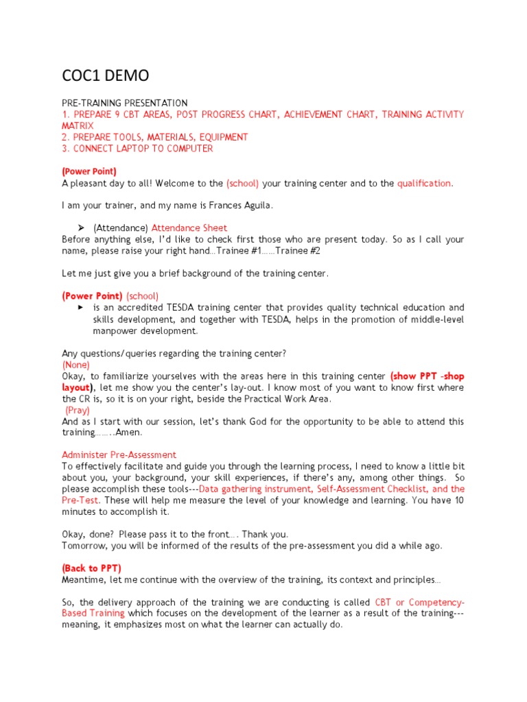 COC1 Script | PDF | Learning | Human Communication