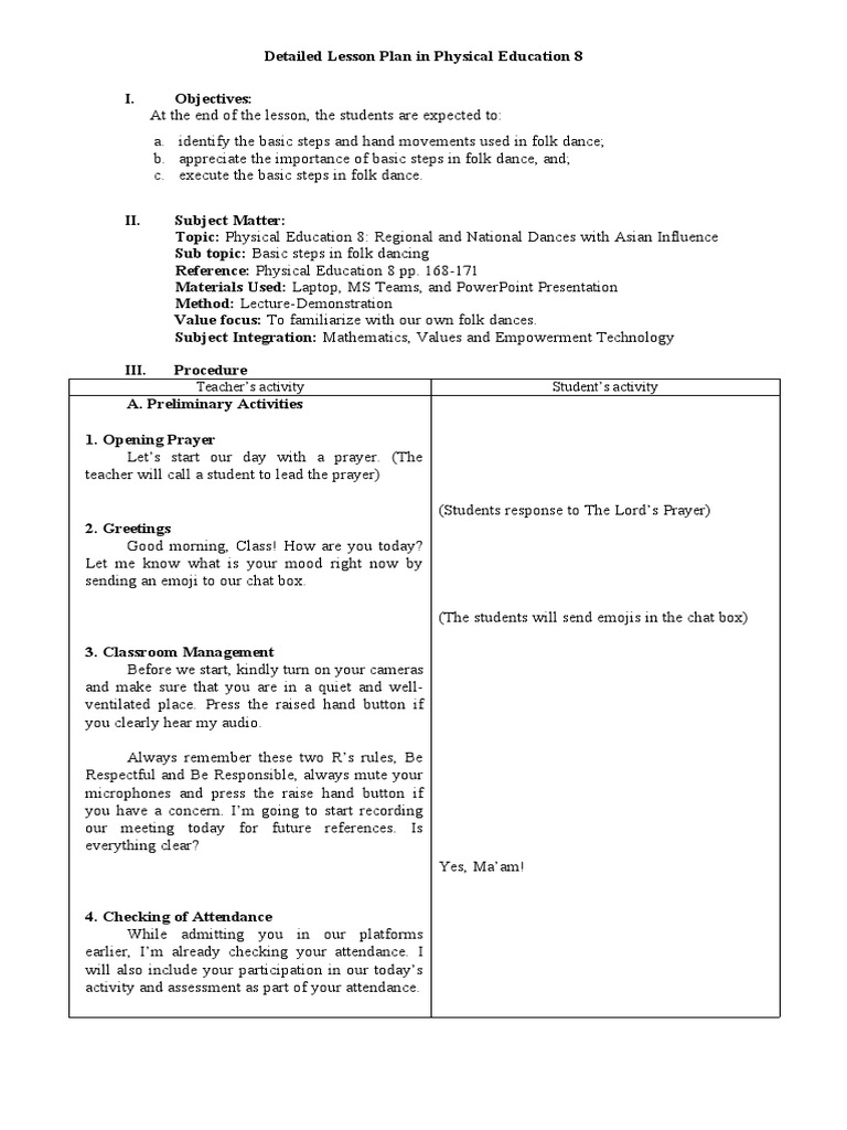 Asian-Inspired Folk Dance Lesson Plan | PDF | Dances