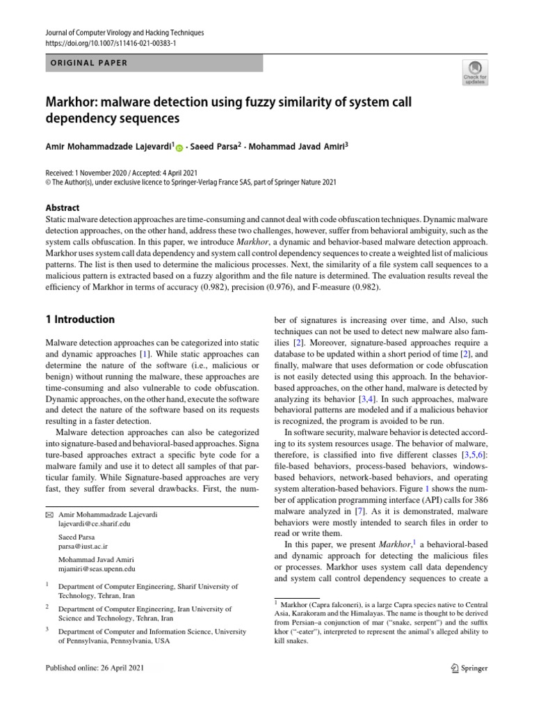 2021 Makhor Malware Detection Using Fuzzy Similarity Of System Call Dependency Sequence
