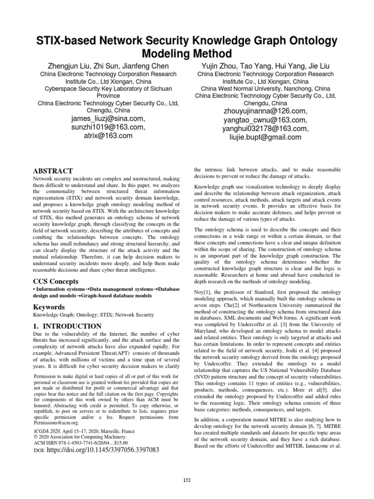 2020 - STIX-based Network Security Knowledge Graph Ontology Modeling ...