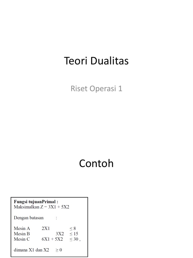 Teori Dualitas | PDF