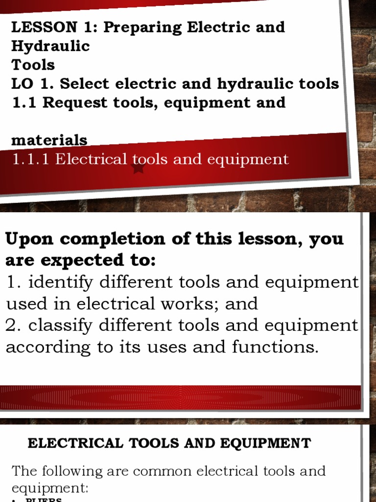Eim PPT Week 2 | PDF | Drill | Tools