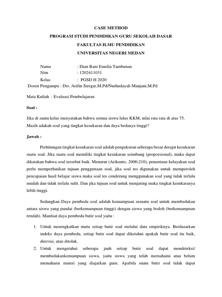 Case Method Evaluasi Pembelajaran Dian | PDF