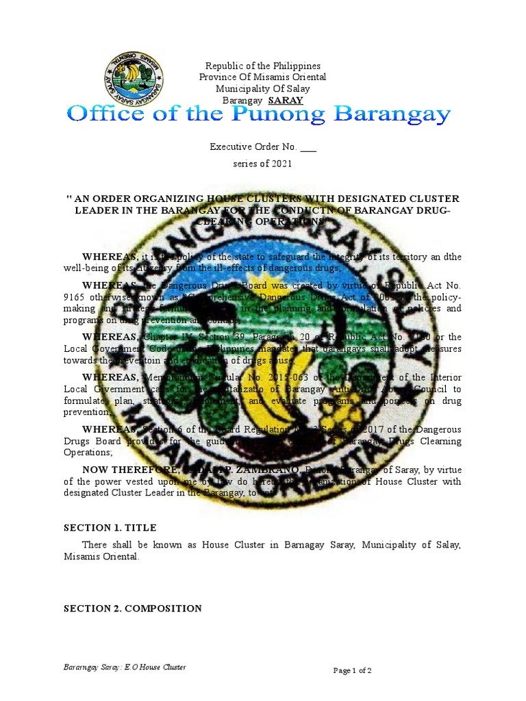 'Badac House Cluster | PDF | Justice | Crime & Violence