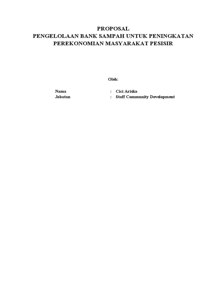Proposal Bank Sampah (Revisi) | PDF