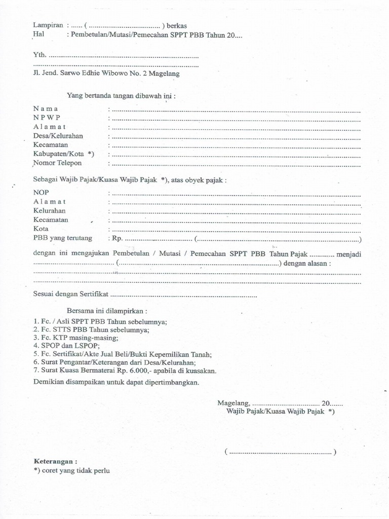 Formulir SPPT PBB | PDF