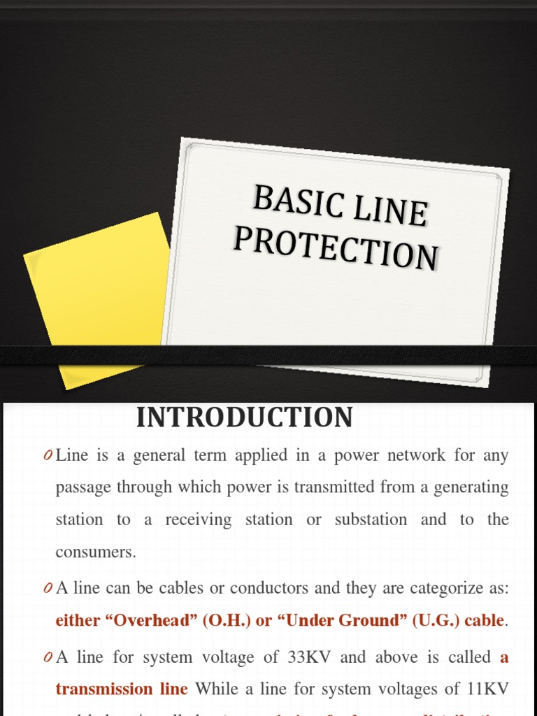 Lecture 9 BASIC-LINE-PROTECTION | PDF | Relay | Electric Power Transmission
