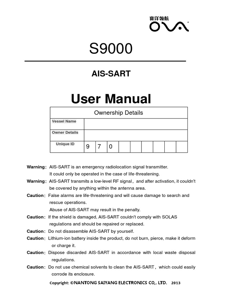 SART - Ova S9000 | Download Free PDF | Global Positioning System ...