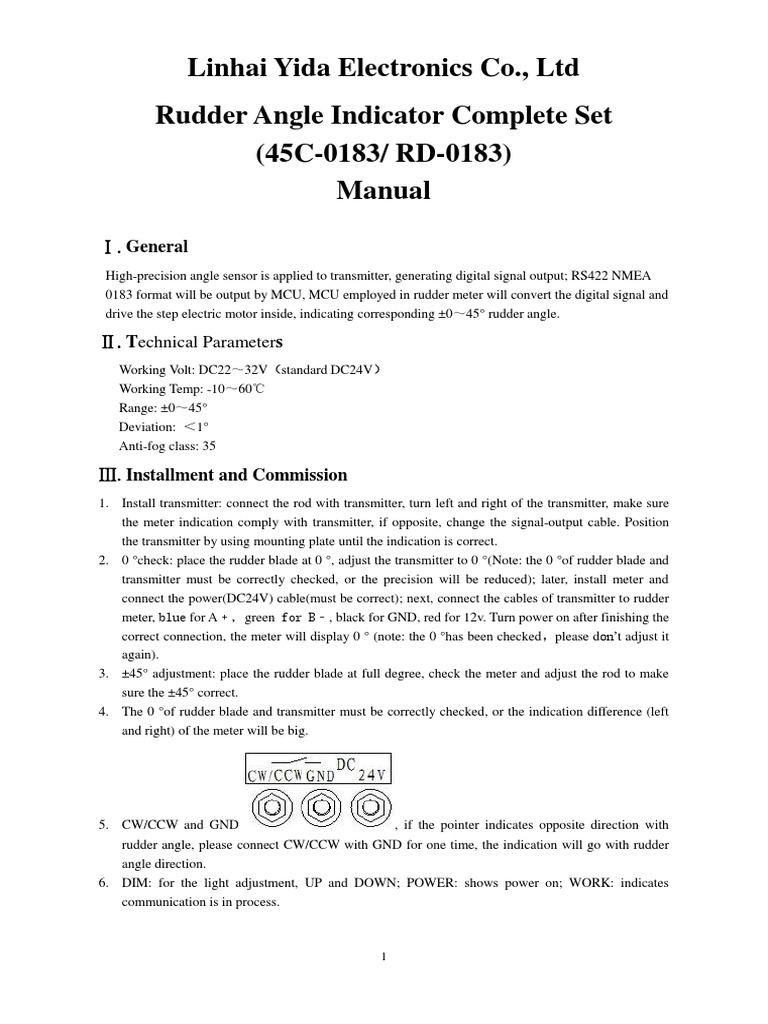 Rudder Angle Indicator | PDF | Telecommunications | Information And ...