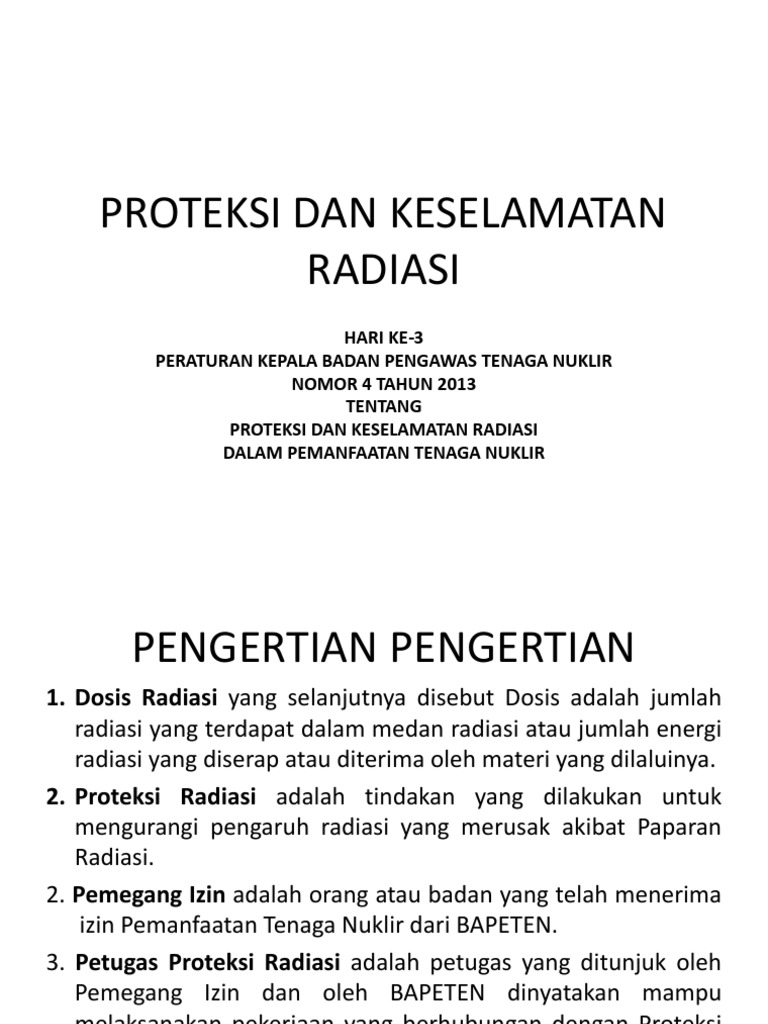Perka 4 - 2013 Proteksi Dan Keselamatan Radias | PDF