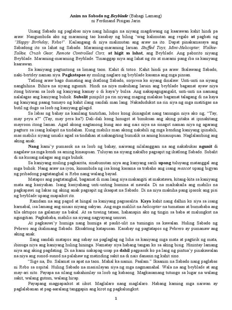 Anim Na Sabado NG Beyblade | PDF