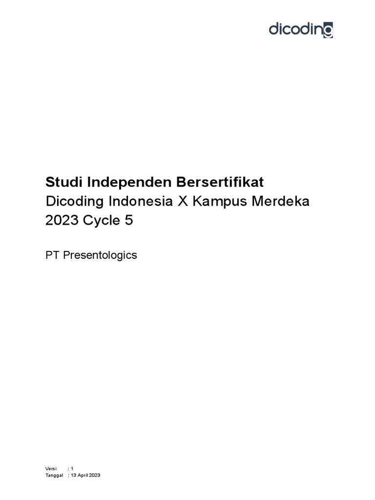 Dicoding Indonesia X Kampus Merdeka 2023 Cycle 5 - Dokumen Konsolidasi | PDF