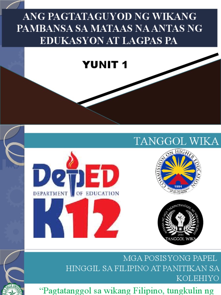 YUNIT 1 Kontekstwalisadong Komunikasyon Sa Filipino | PDF