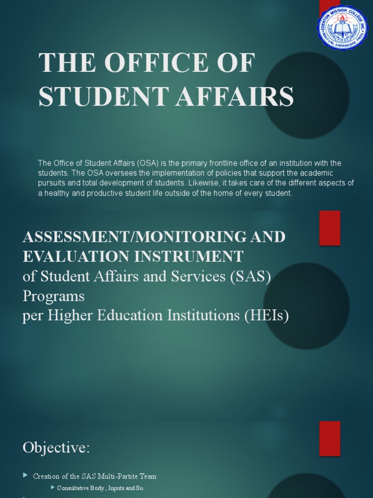 The Office of Student Affairs | PDF | Student Affairs | Audit