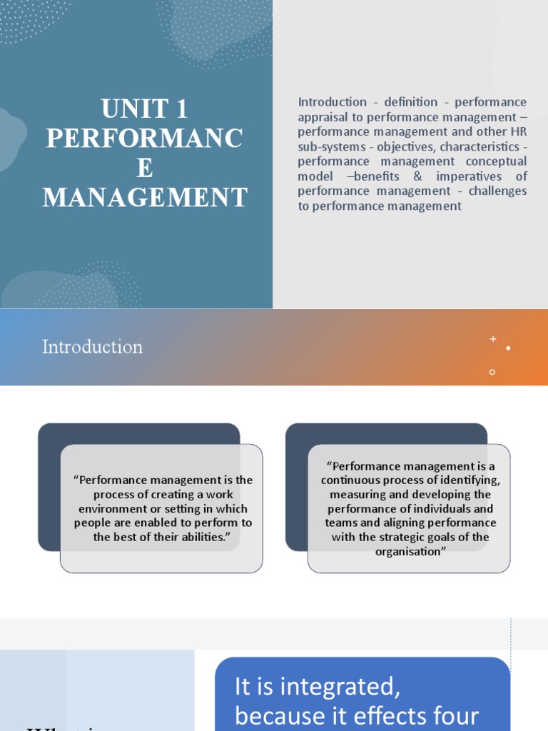 Unit 1 - Performance Management | PDF | Performance Appraisal ...