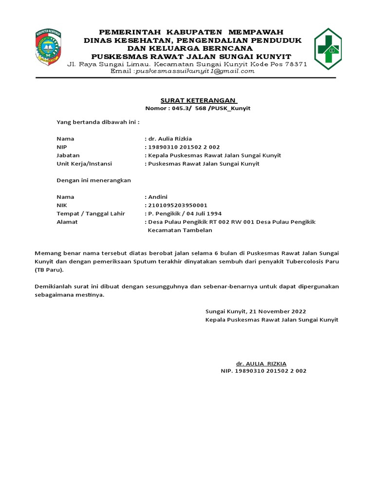 Surat Keterangan Tb Pdf