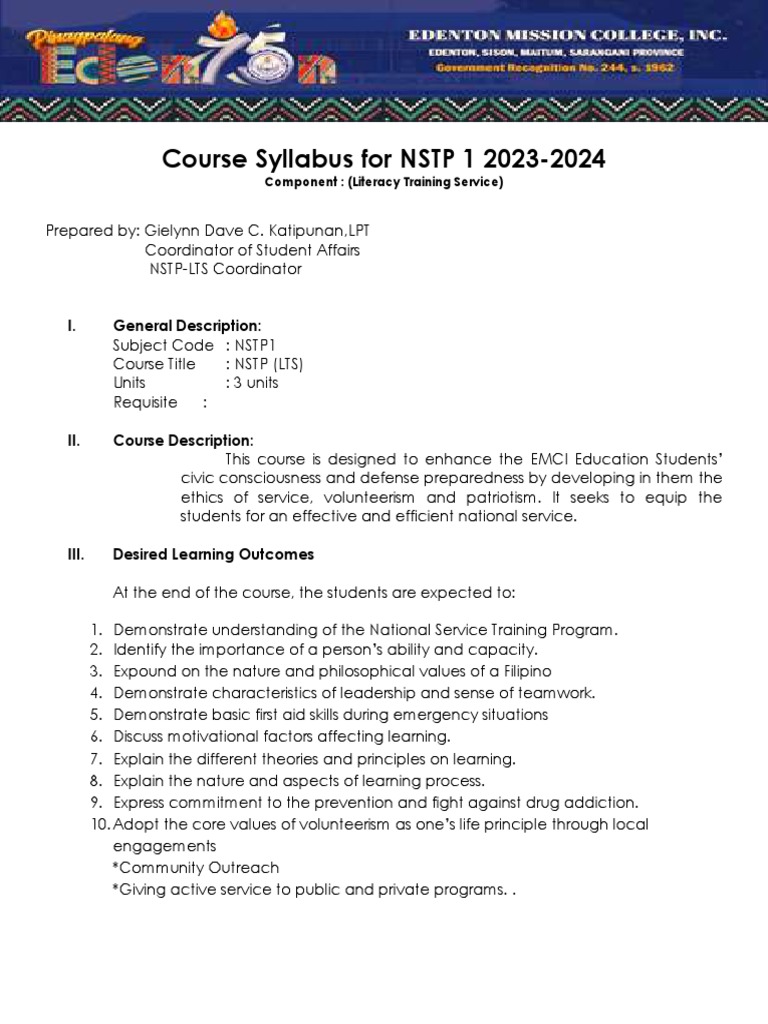 NSTP Emci Lts | PDF | Leadership | Emergency Management