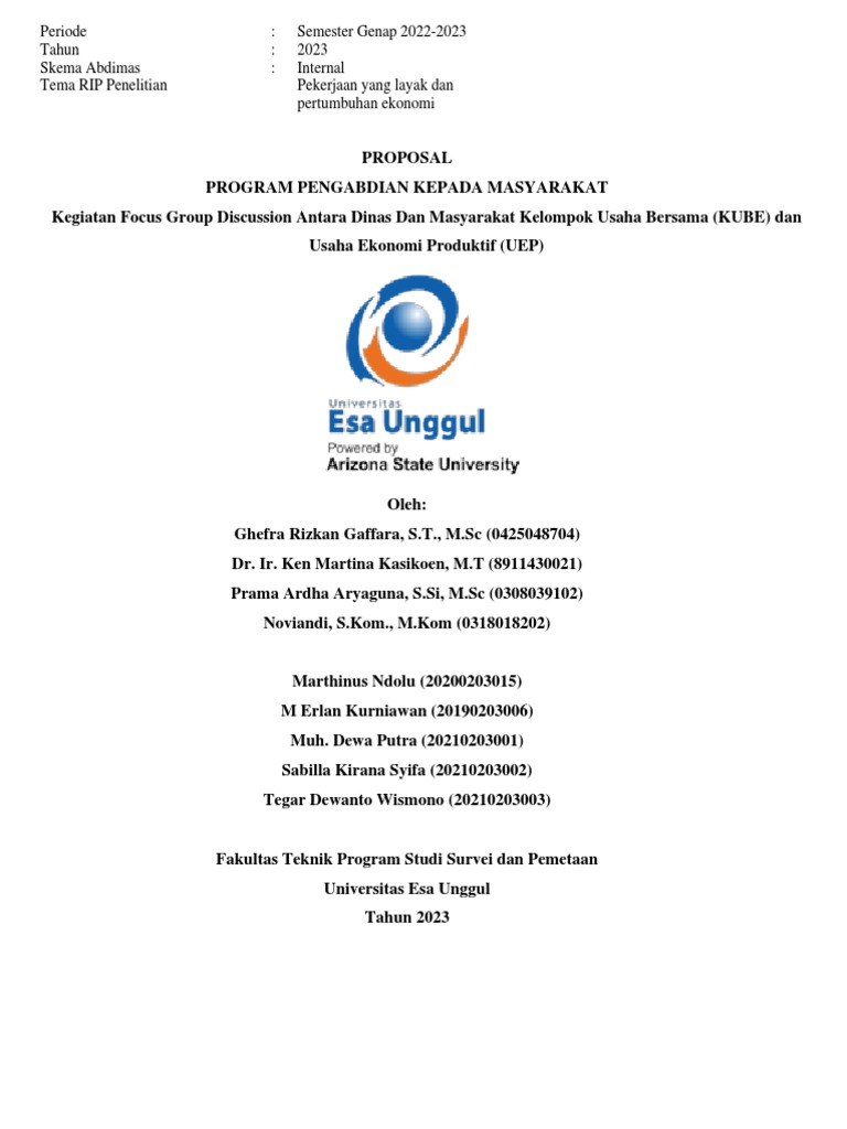 Proposal Abdimas - Ghefra RG | PDF