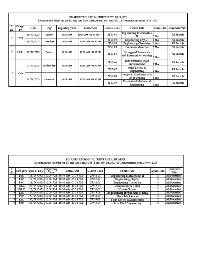 Final Time Table Even Sem | PDF | Electrical Engineering | Engineering