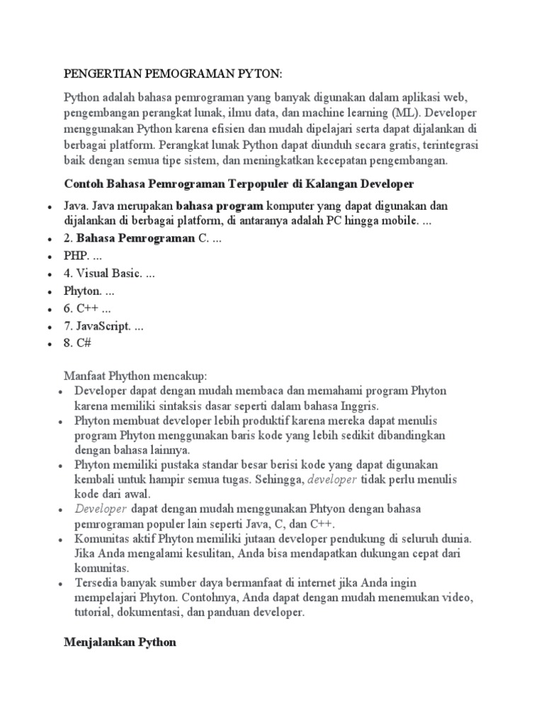 Panduan Lengkap Pemrograman Python | PDF