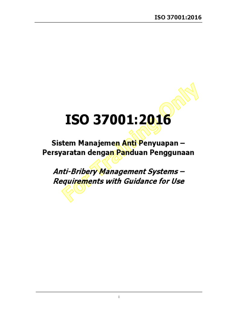 ISO 37001-2016 Sistem Manajemen Anti Penyuapan ID | PDF