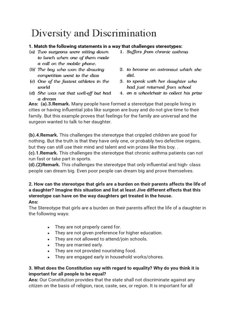 Diversity and Discrimination | PDF | Dalit | Discrimination