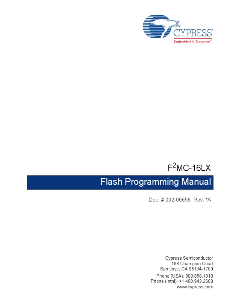Infineon F2MC 16LX Flash Programming Manual Programming Specifications ...