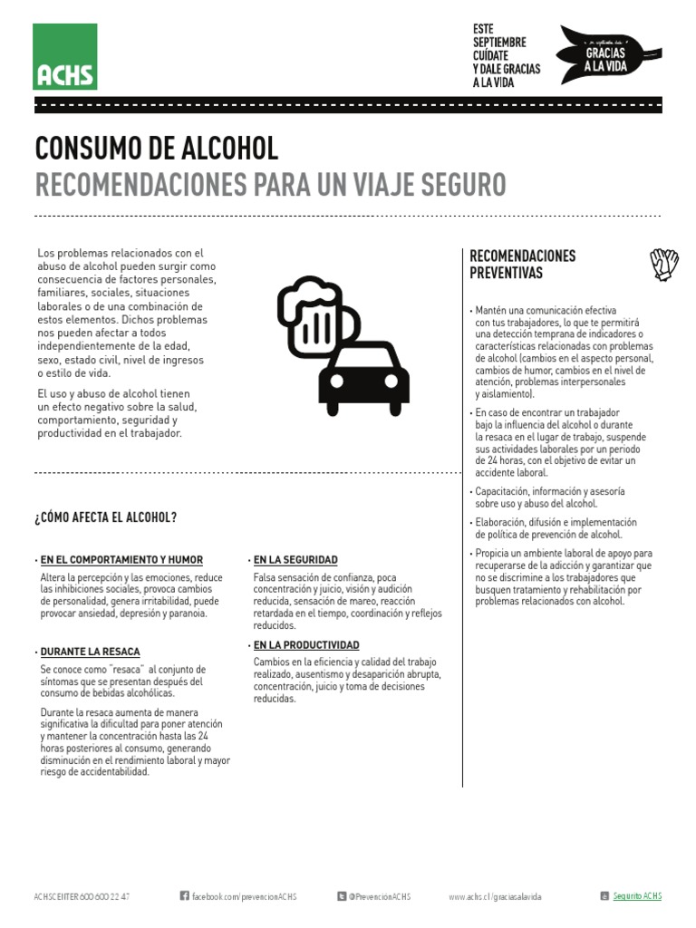 02 Consumo Alcohol ACHS | PDF | Alcoholismo | Depresión (estado de ánimo)