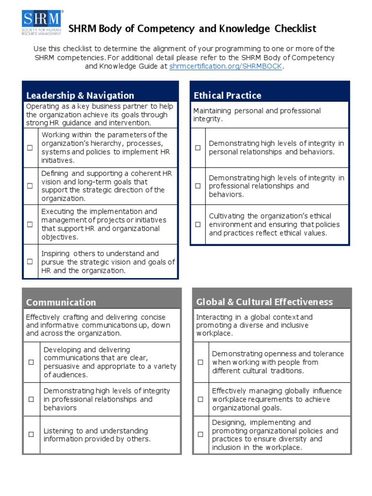 BOCK Checklist | Download Free PDF | Competence (Human Resources ...