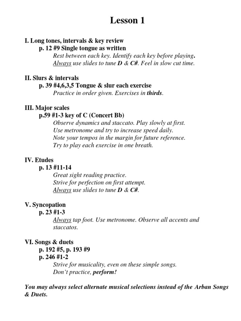 Bolvinmusic Arban Lesson1 | PDF