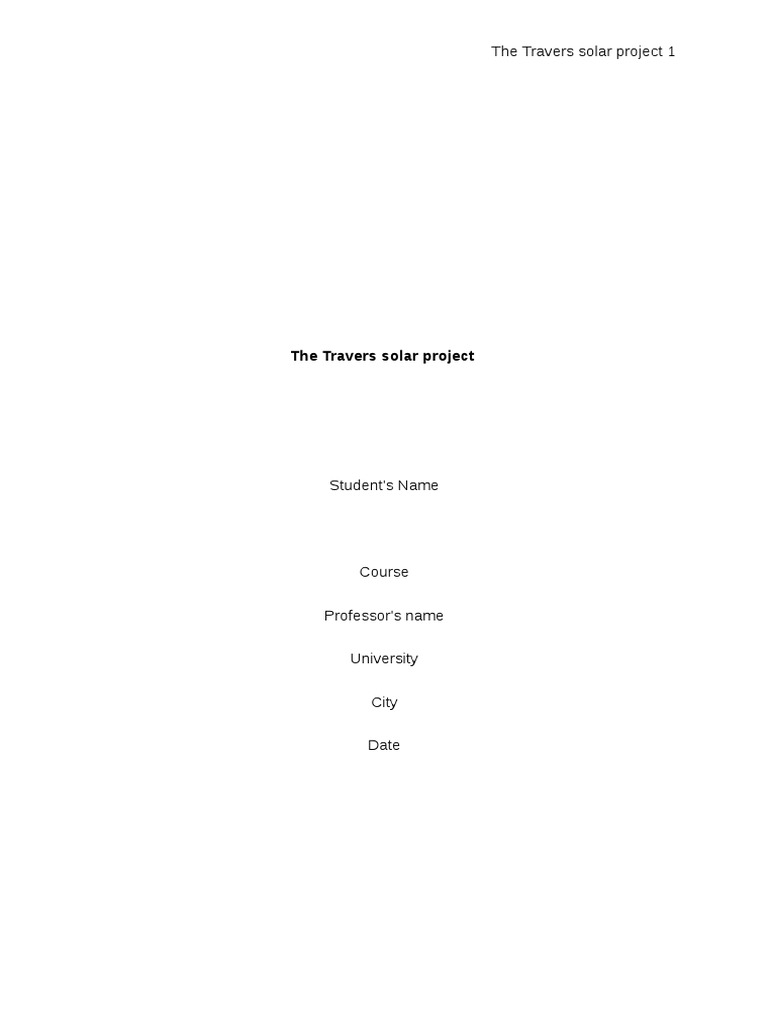 The Travers Solar Project and Lessons Learnt From The Simulation Game ...