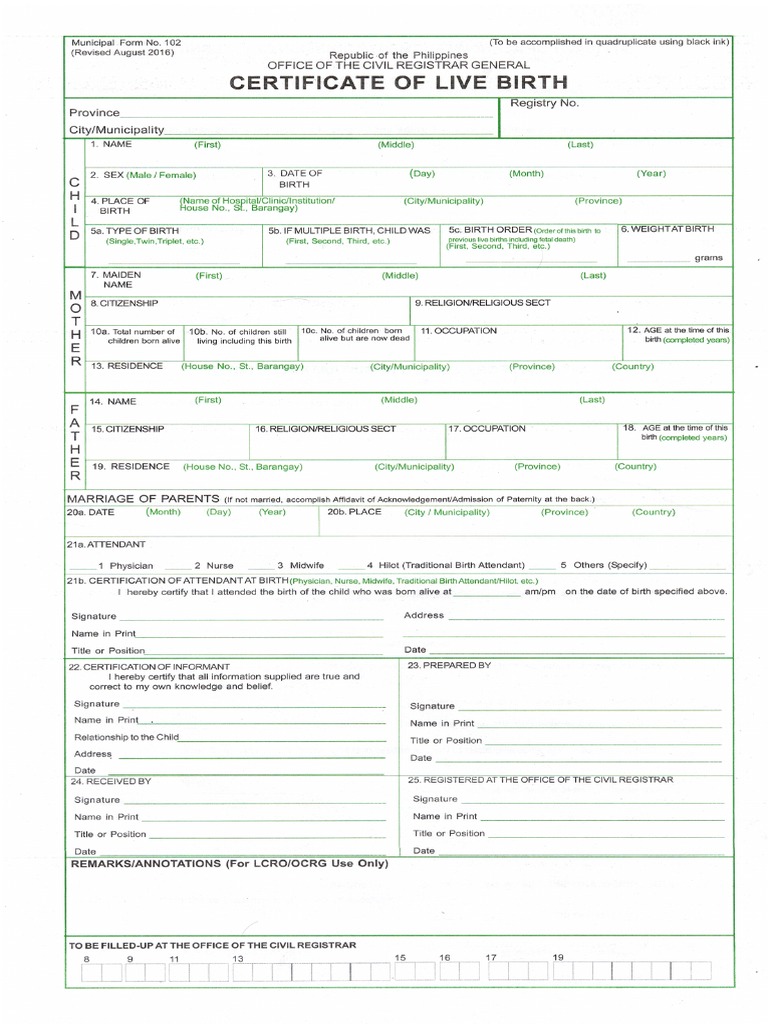 COLB Municipal Form No. 102 | PDF | Affidavit | Government And Personhood