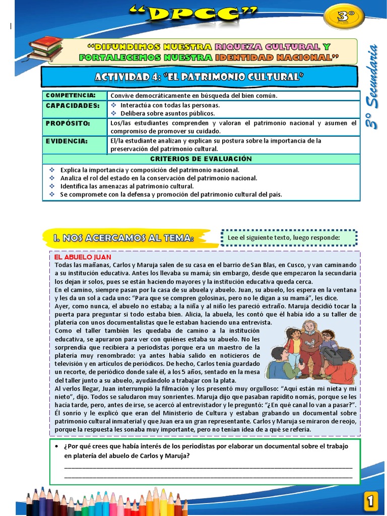 3° DPCC - Actv.04 - 2023 | PDF | Patrimonio de la Humanidad | Patrimonio cultural