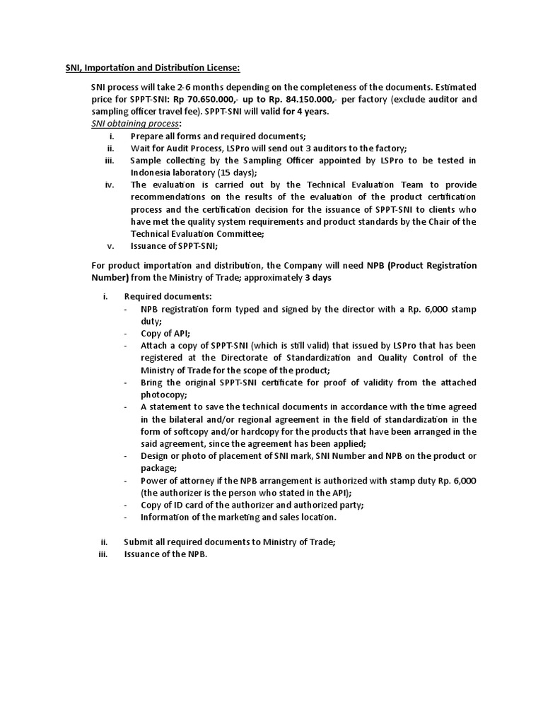 SNI - NPB Process | Download Free PDF | Audit | Business