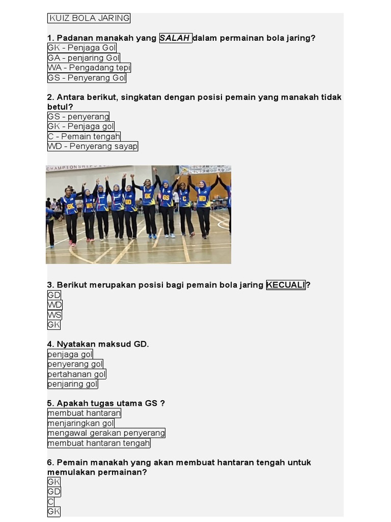 Kuiz Bola Jaring | PDF