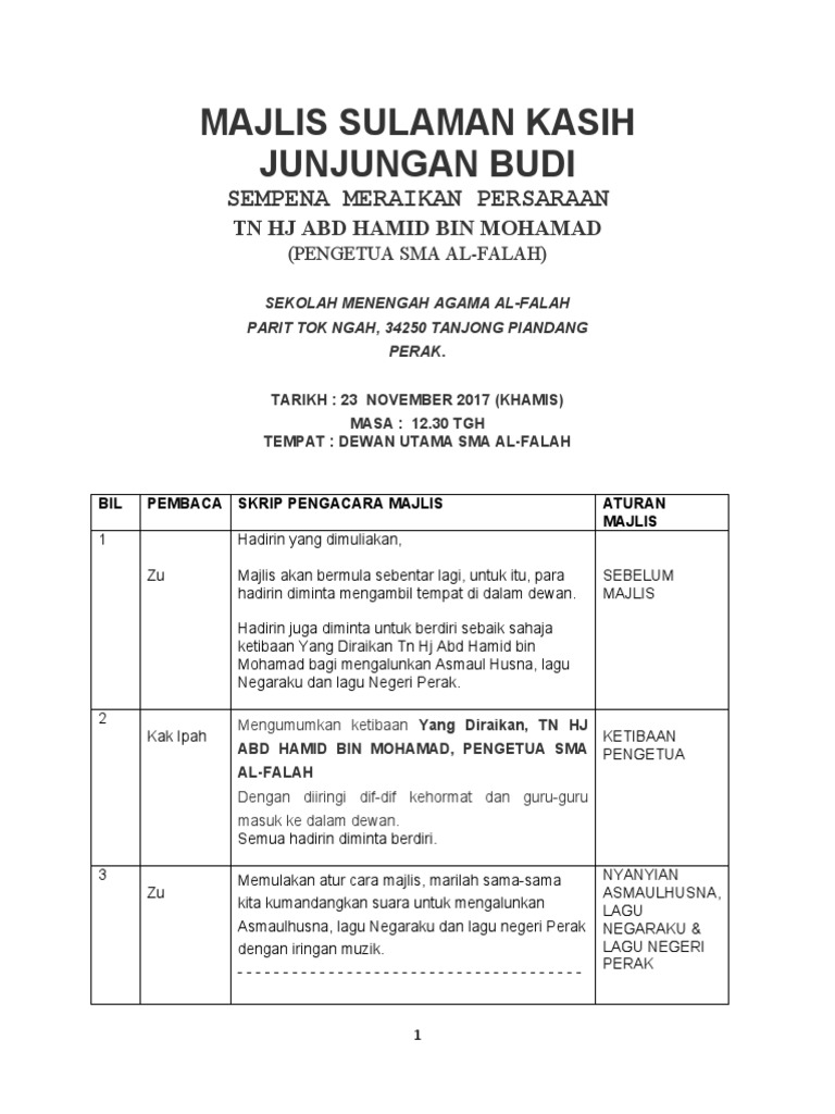 Majlis Sulaman Kasih | PDF Majlis Sulaman Kasih | PDF