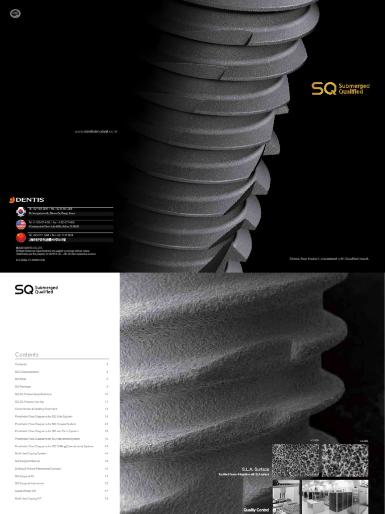 Dentis SQ Implant System Overview | PDF | Screw | Dental Implant