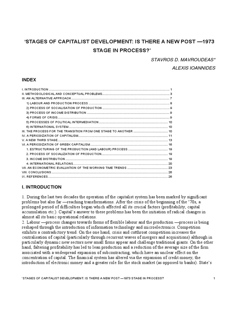Stages of Capitalist Development... | PDF | Capitalism | Marxism
