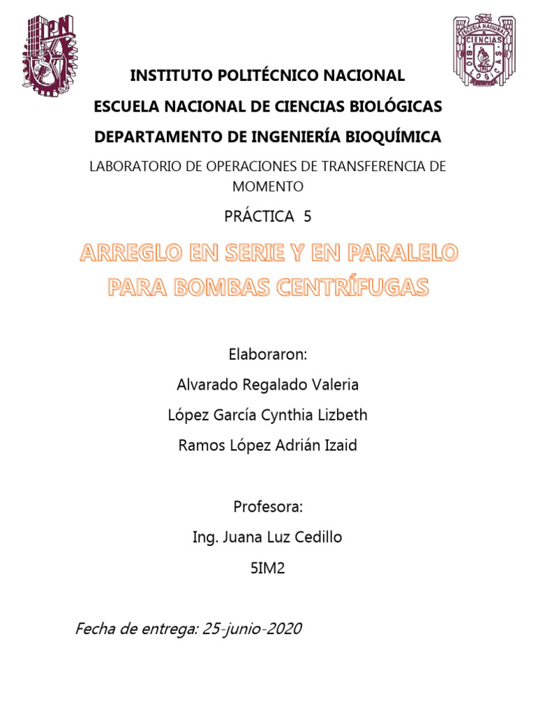 Práctica 5 Momento. VAR - CLLG - AIRL - Arreglos | PDF | Bomba | Motores