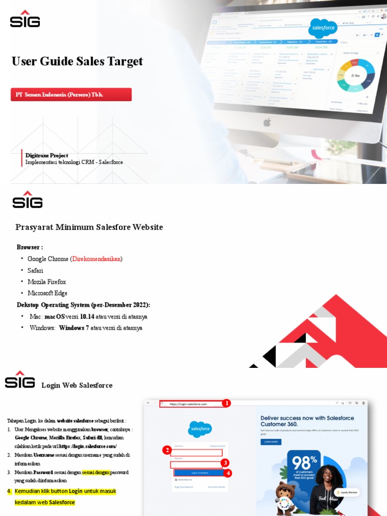 User Guide Sales Target Web Salesforce. Cek Comment Tiap Slide | PDF