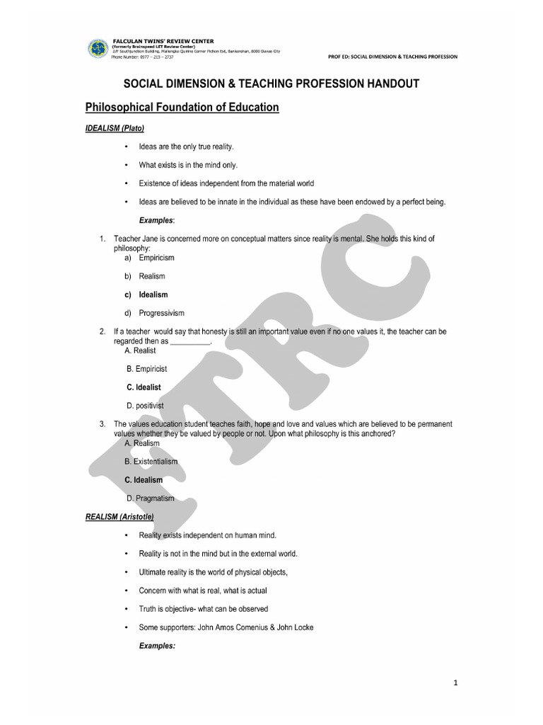 FTRC Social Dimension - Teaching Profession | PDF