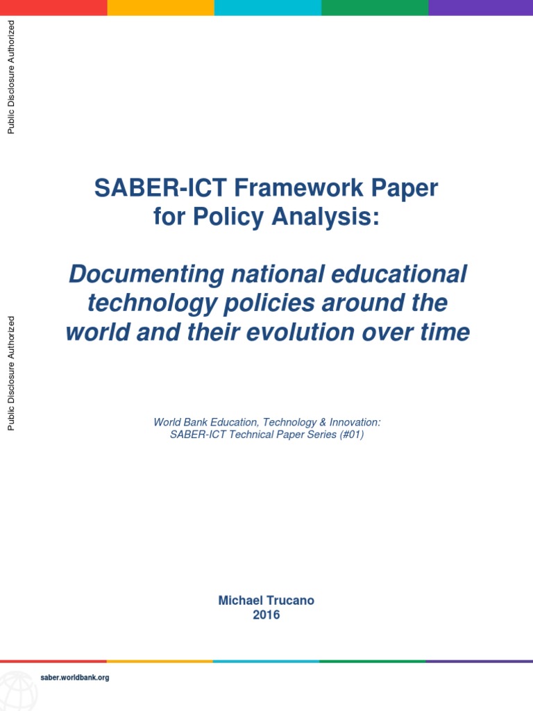 Saber Ict Framework Paper For Policy Analysis Documenting National