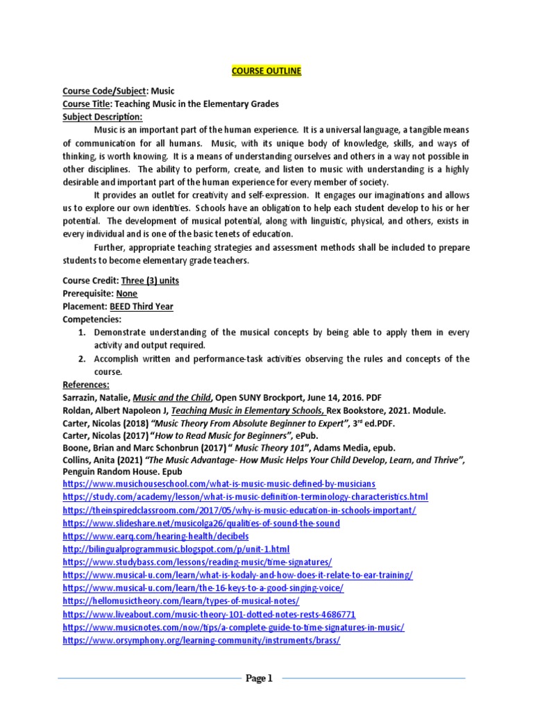 Revised Module in Teaching Music in The Elementary Grades 2 | PDF ...
