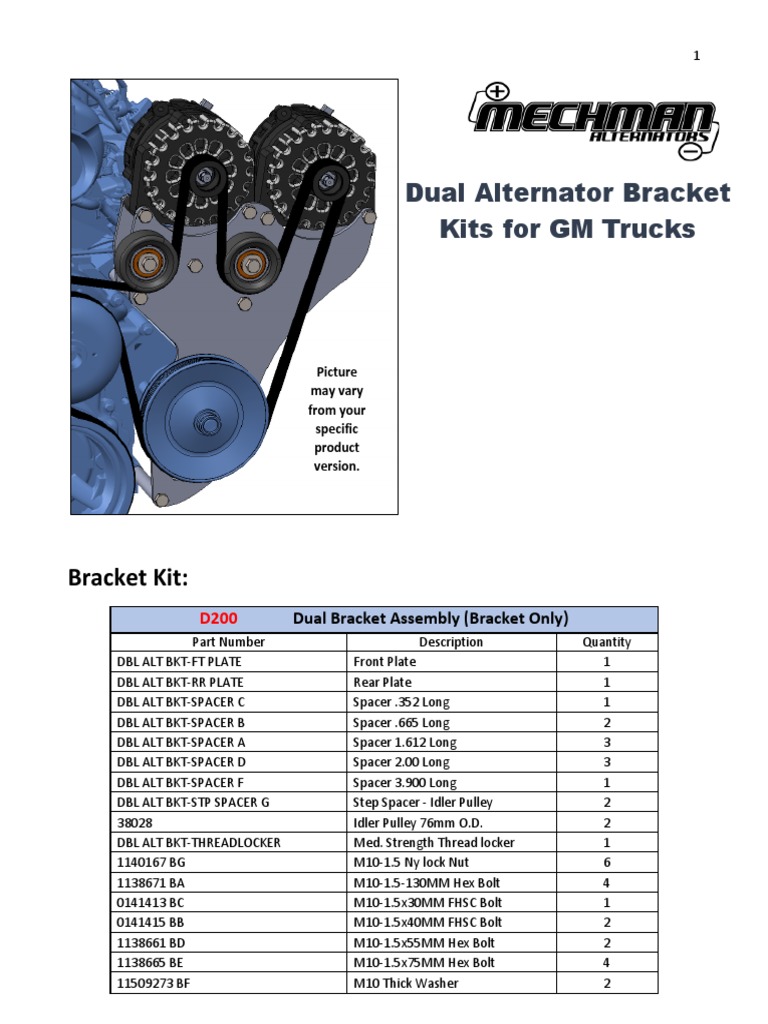 GM Truck Bracket Instructions 12-9-20 | PDF | Screw | Pump