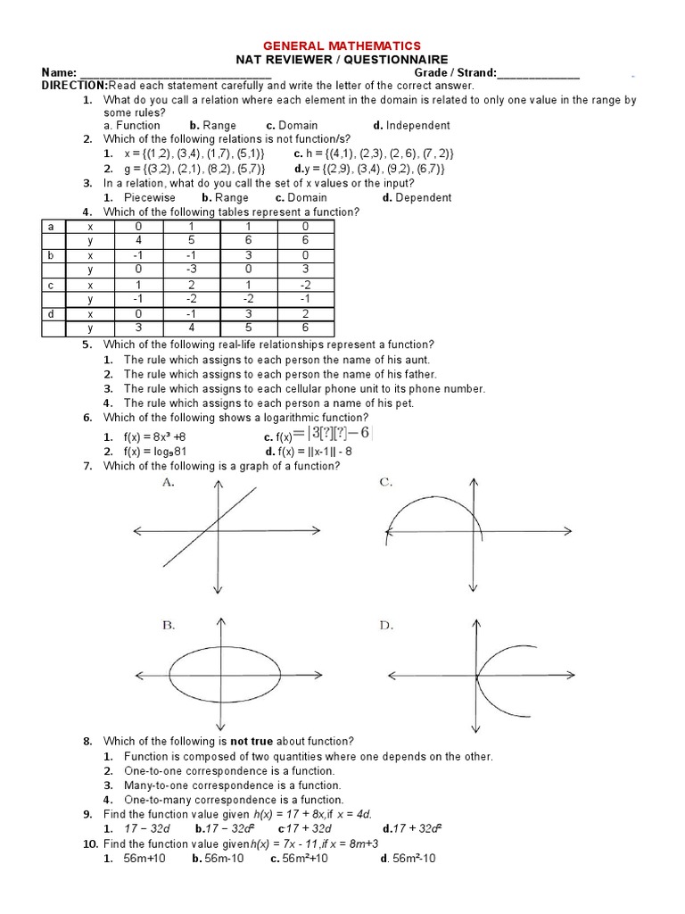 General Mathematics Nat | PDF | Exponentiation | Asymptote